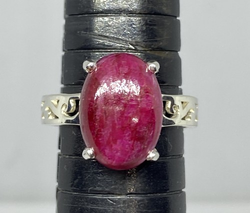 Large Natural Ruby 925 Sterling Silver Ring Size US 8 Handmade ...