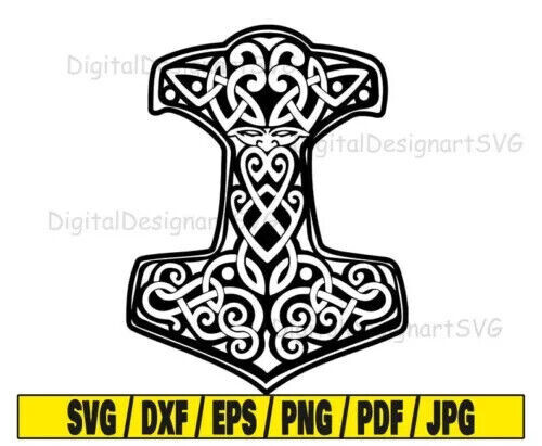 Thor Hamer Vector Thors Hammer Stock Illustrationen, Vektoren,