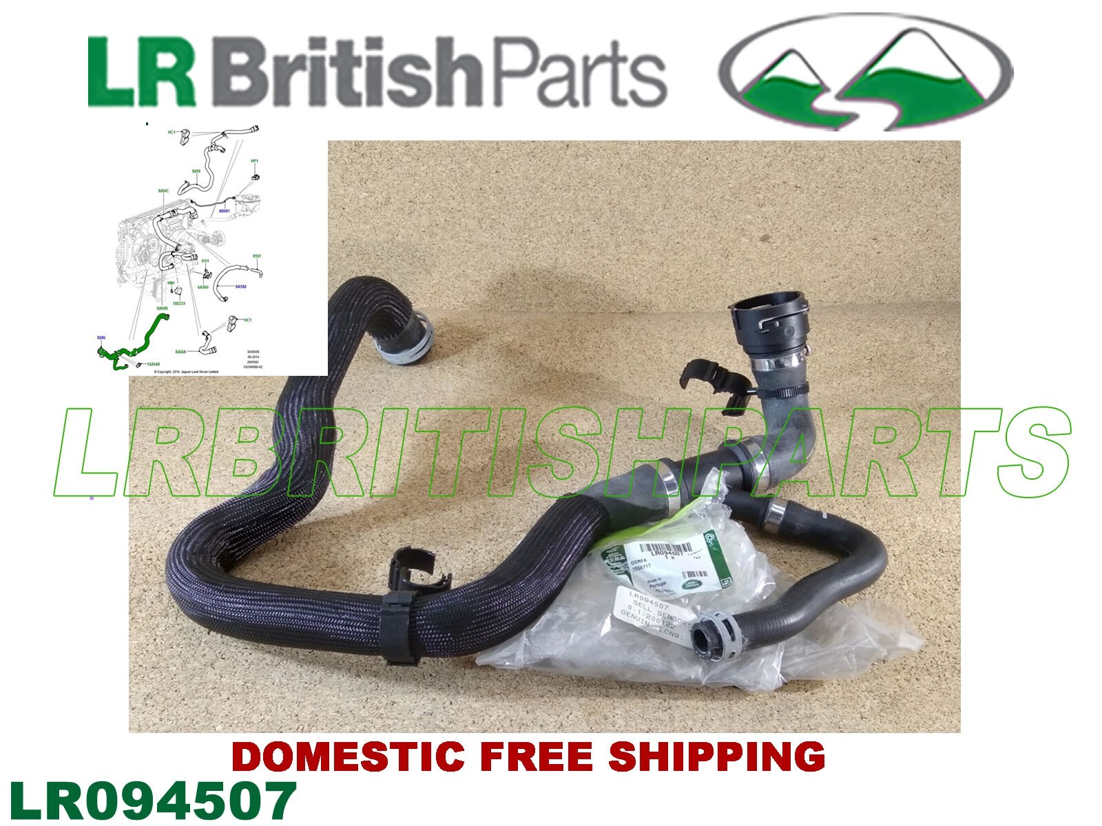 GENUINE LAND ROVER BOTTOM RADIATOR HOSE 2.0L EVOQUE DISCOVERY SPORT ...