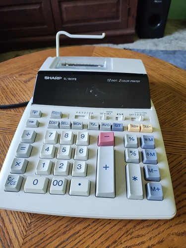 Sharp EL-1801P III Printing Calculator Desktop Office Machine Tested ...