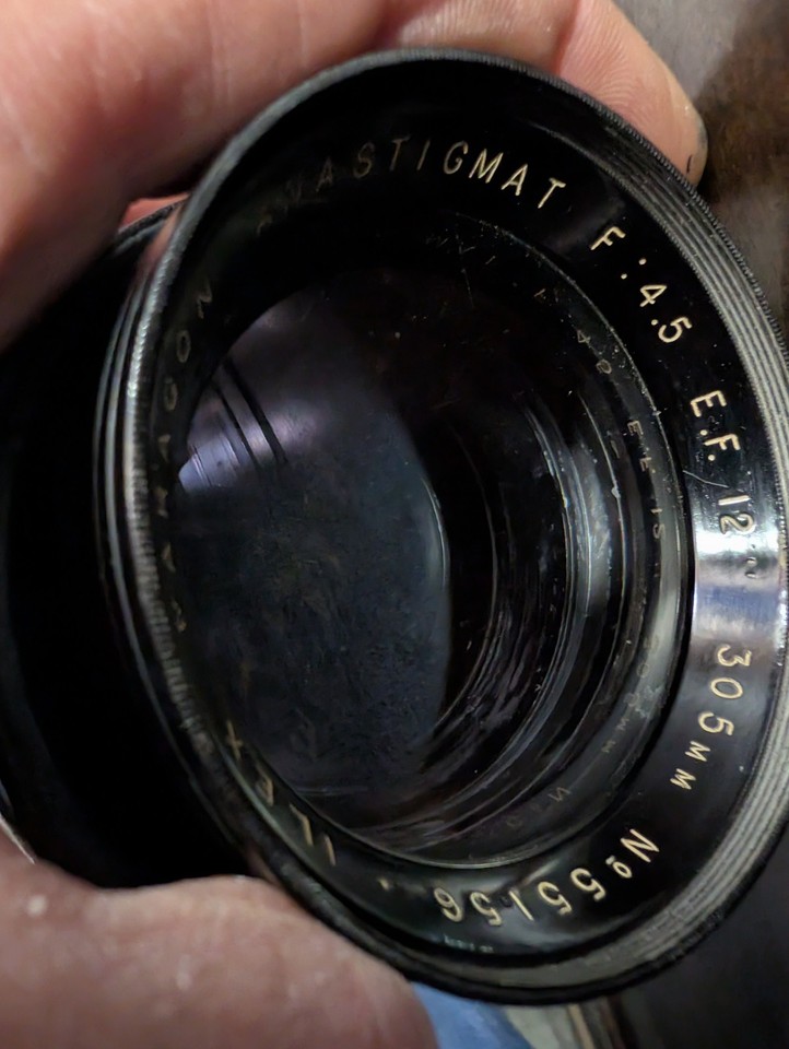 Vintage ILEX Paragon Anastigmat F:4.5 E.F. 12 305mm Large Format Camera ...