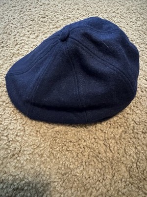 Boston Scally Co. Men's Cap Wool, Leather, Polyester Size Small Navy ...
