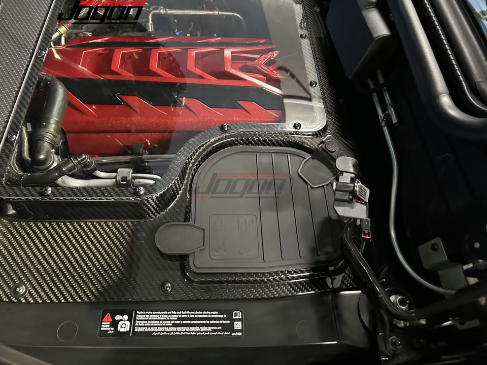 Real Carbon Engine Bay Covers For Corvette C8 Stingray Convertible HTC ...