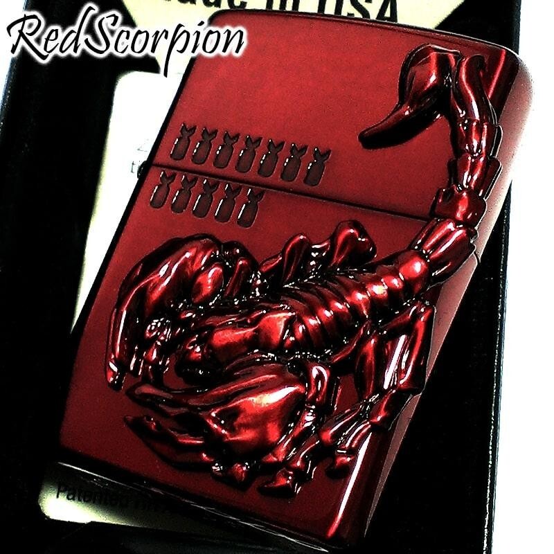 Zippo Oil Lighter Venom Scorpion Metal Red Brass Etching Regular Case ...