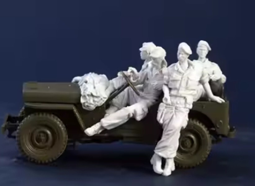 1/35 Resin Figure Model Kit 4 Mercenary Soldiers Crew Africa Cold War ...