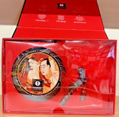 Shunga Kissable Massage Powder/Body Dust-Sparkling Strawberry Wine in a ...