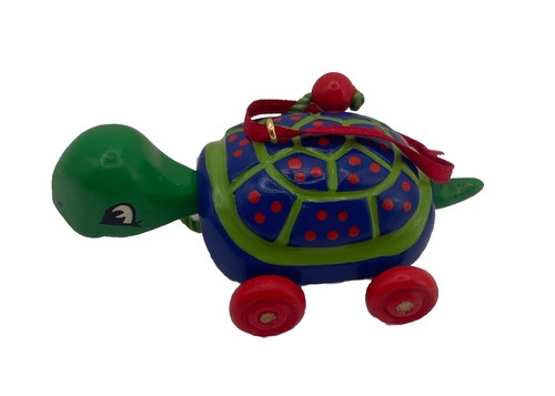 Wiggles Pull Wooden Toy Turtle Ornament 2001 Hallmark Keepsake | eBay