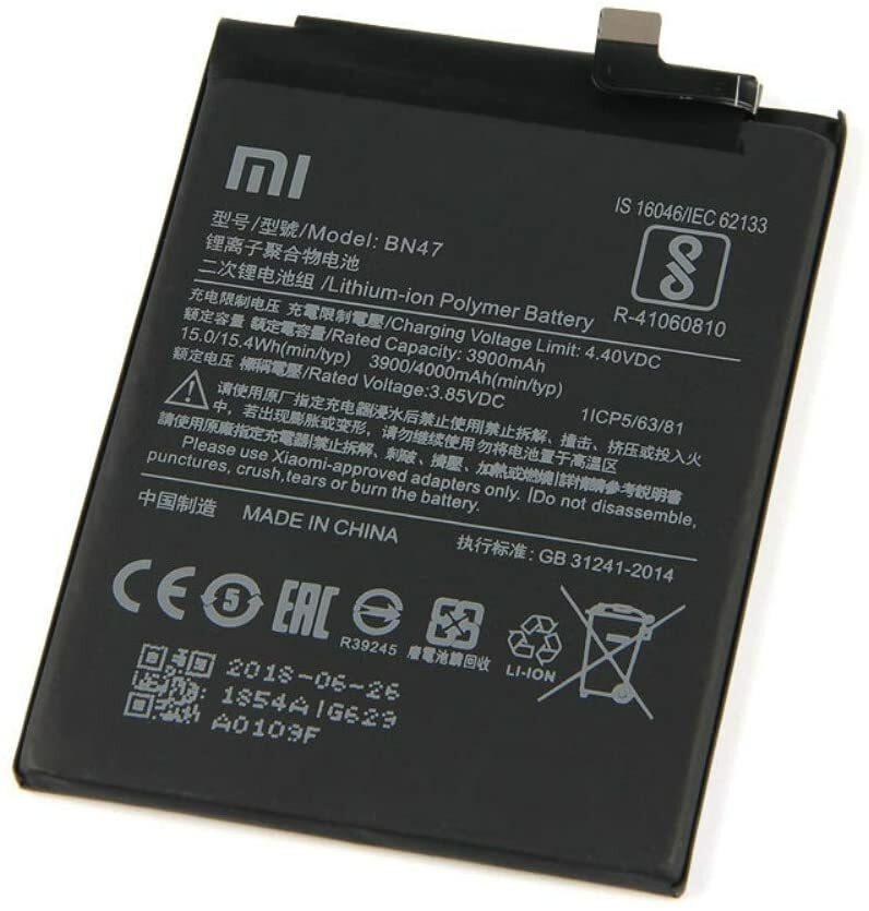 For Xiaomi Redmi 6 Pro BN47 100% Original 3900mAh Internal Battery ...