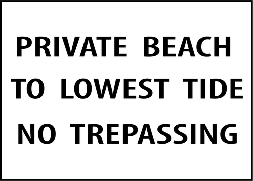 PRIVATE BEACH TO LOWEST TIDE NO TREPASSING| Laminated Vinyl Decal ...