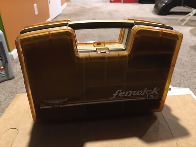 Vintage Fenwick 15 Woodstream Large Mini Double Sided Tackle Box Orange ...