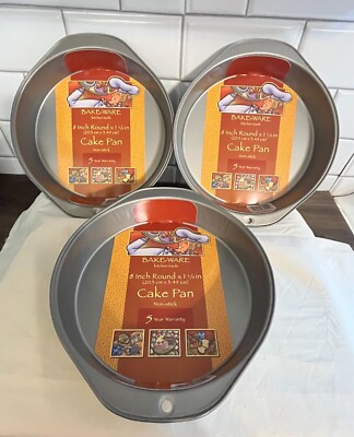Bakeware Set of 3 Cake Pan Set (8") Non Stick | eBay