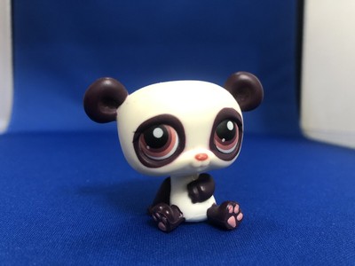 Littlest Pet Shop LPS #414 Panda Bear White Brown Pink Dot Eyes ...