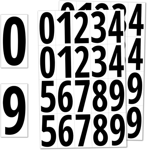 200 Pieces, 3" - Vinyl Number Stickers, Waterproof Stick on Numbers ...