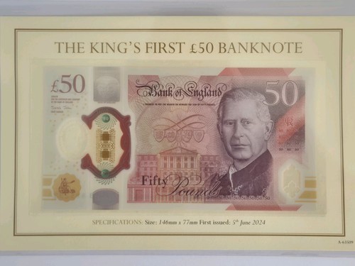 First Issue King Charles III £50 Note – Rare Collectable in Official ...