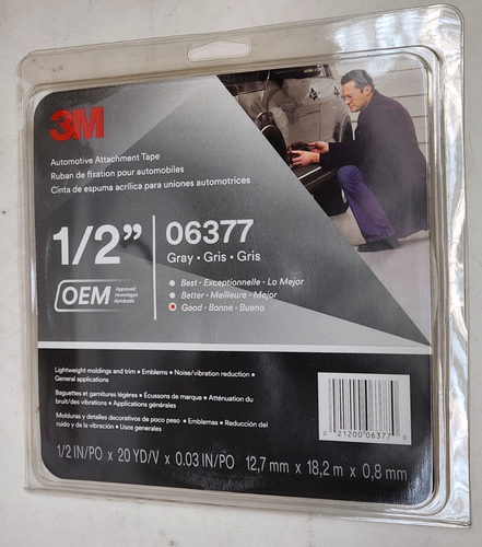 3M 1/2 Inch x .76 mm OEM Automotive Double Sided Attachment Tape 06377 ...