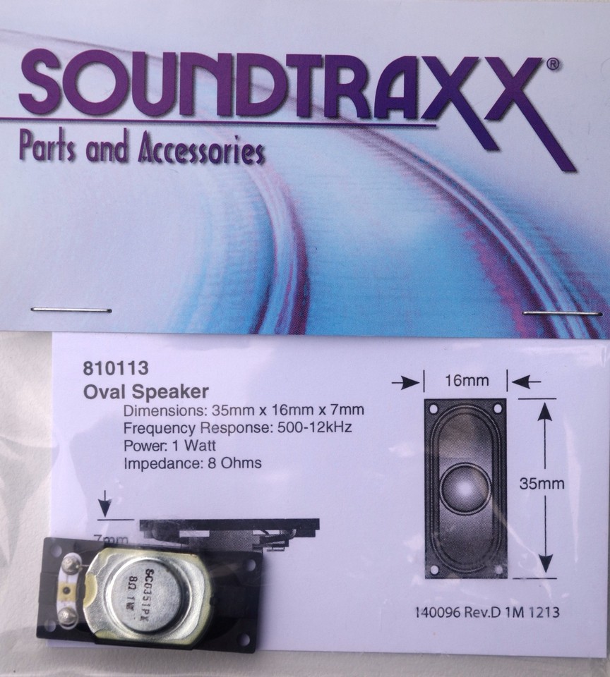 Soundtraxx 35mm x 16mm Oval Speaker 8 ohms ideal for HO narrow hood ...