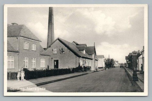 Norregade GORDING Denmark ~ Antique Danish Street Postcard Smokestack ...