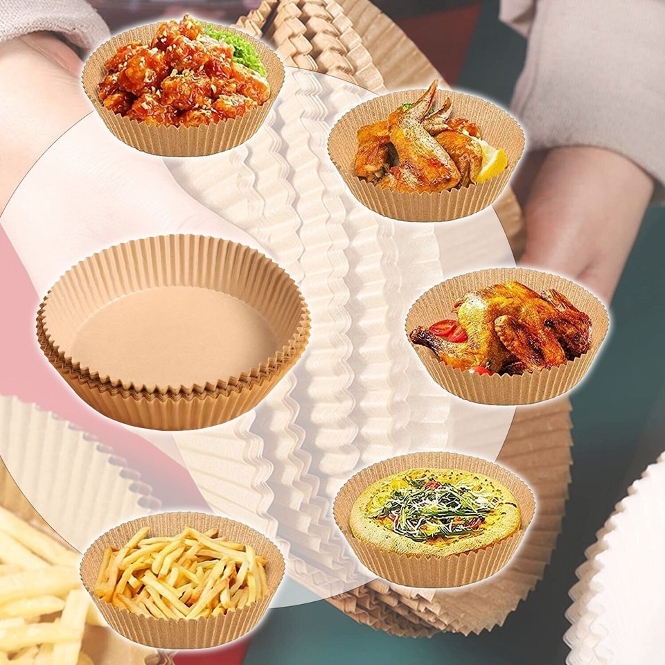 100 PCS Air Fryer Liners Disposable Paper Liner for Baking Roasting ...