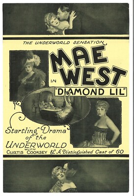 *DIAMOND LIL (1928) Vintg Orig Double-Sided Theatrical Herald ESTATE OF ...
