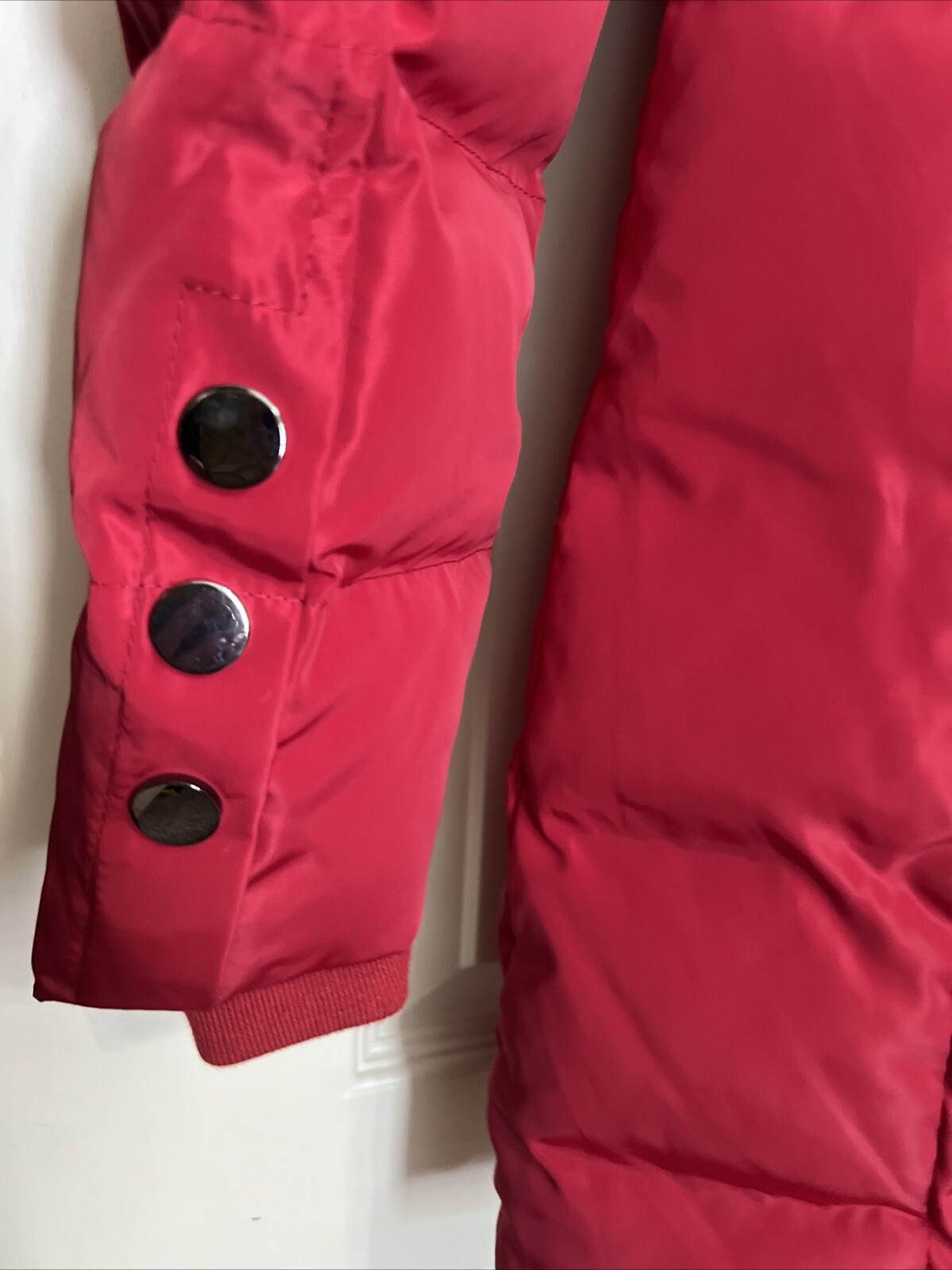 Women’s White Down Filled Hooded Puffer Jacket Red Size XS | eBay