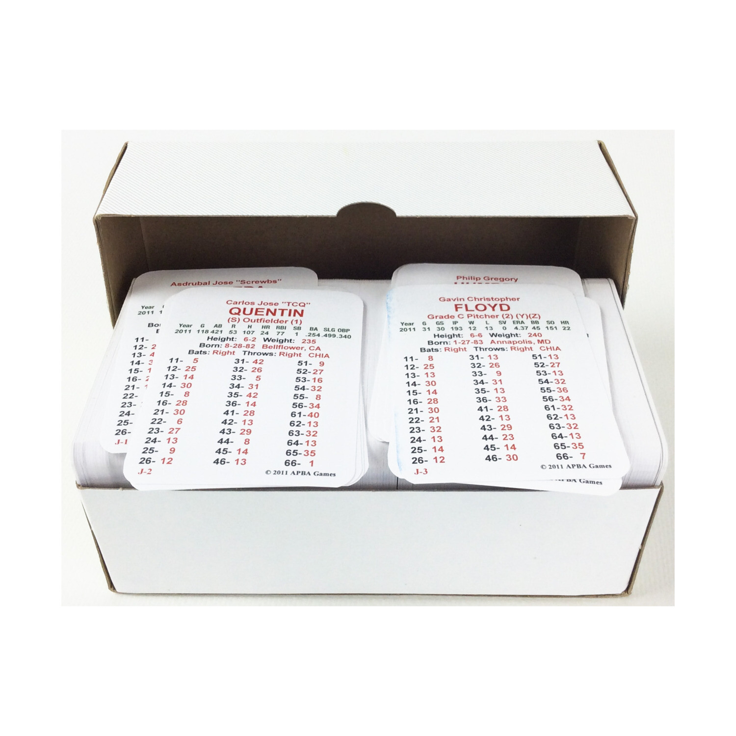 APBA Baseball Cards APBA Baseball 2011 Player Cards - Complete Set VG+ ...