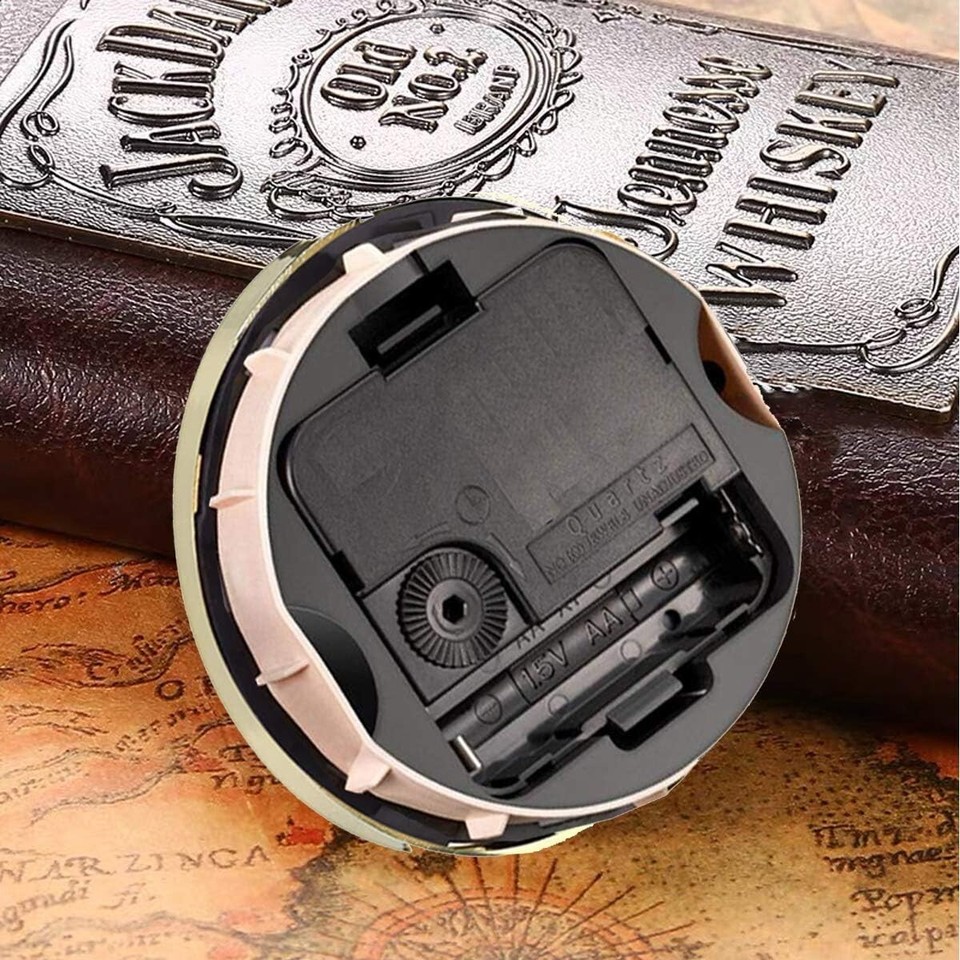 Insert Mini Clock Analog Round Quartz Battery Powered Plastic Gold 3.5 ...