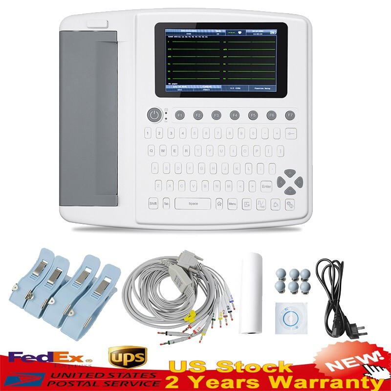 7'' Carejoy Digital EKG Machine ECG Electrocardiograph ECG Machine&gift ...