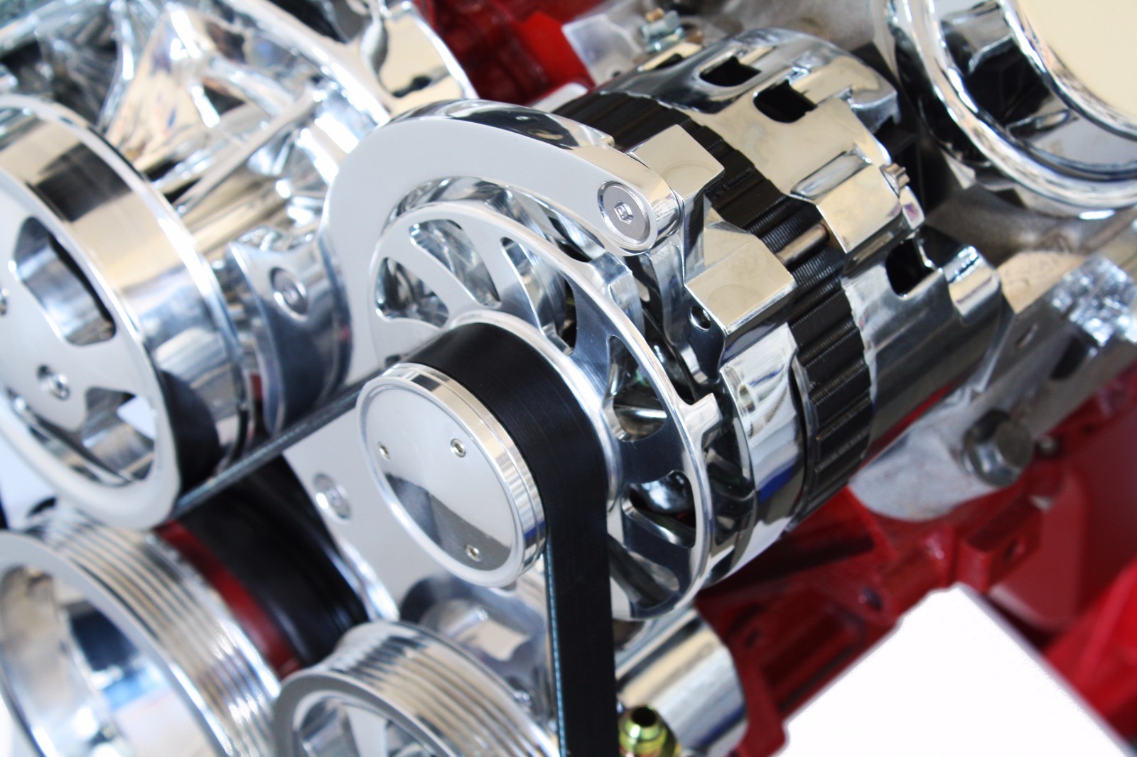 LS Serpentine Front Runner Pulley Drive Kit Polished/Chrome Bracket LS1 ...