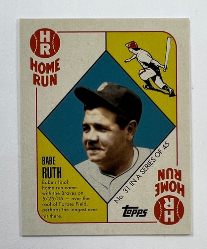 2010 Topps #31 Babe Ruth Home Run Card MAR4 | eBay.de