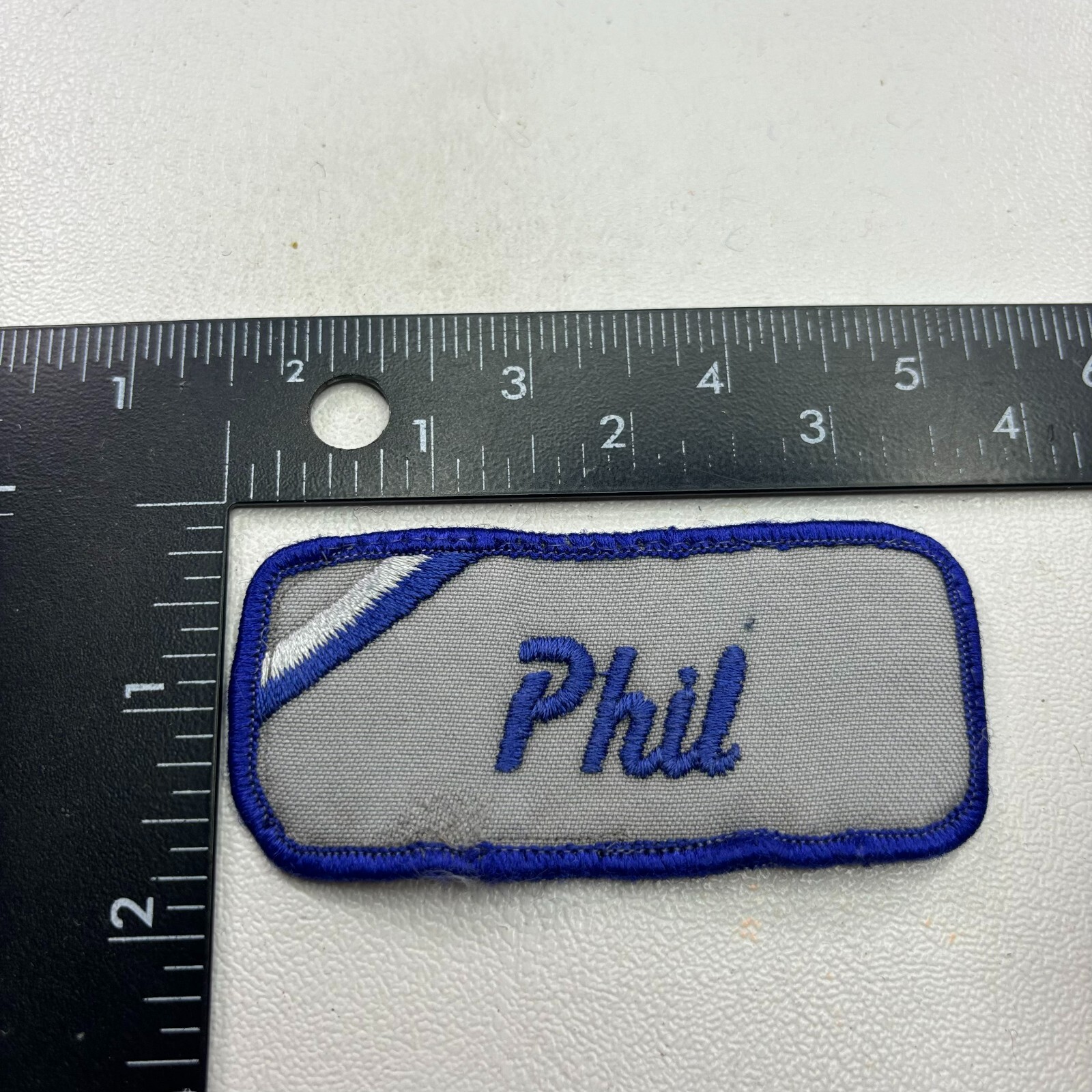 USED Retro Stripe Black Letter PHIL Name Patch (Uniform Mechanic Worker ...