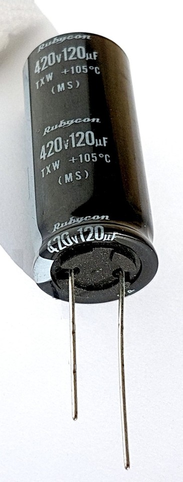 120uF 420v, Rubycon (JAPAN) TXW, 105C Electrolytic Capacitor 10,000 hrs ...