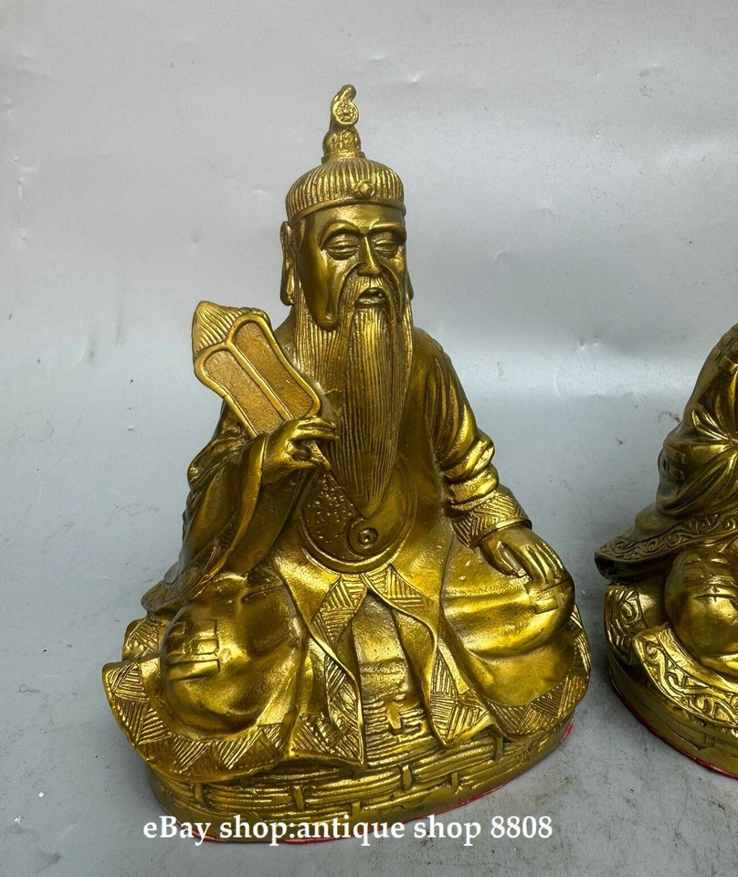 11" 3pcs Brass Bronze Taoism Sanqing Immortal God Lord Lao Tzu Tai ...