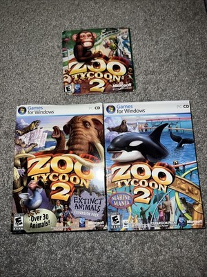 Zoo Tycoon 2 PC + 2 Expansion Packs - Marine Mania & Extinct Animals 3 ...