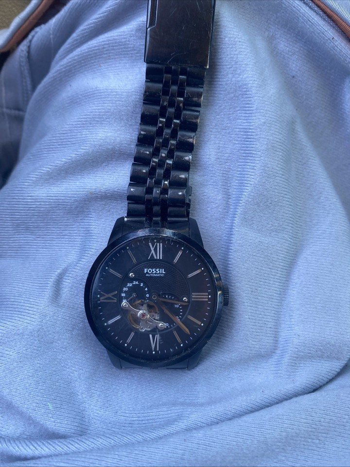Fossil Townsman AUTOMATIC WATCH Black Steel ME3062 | eBay