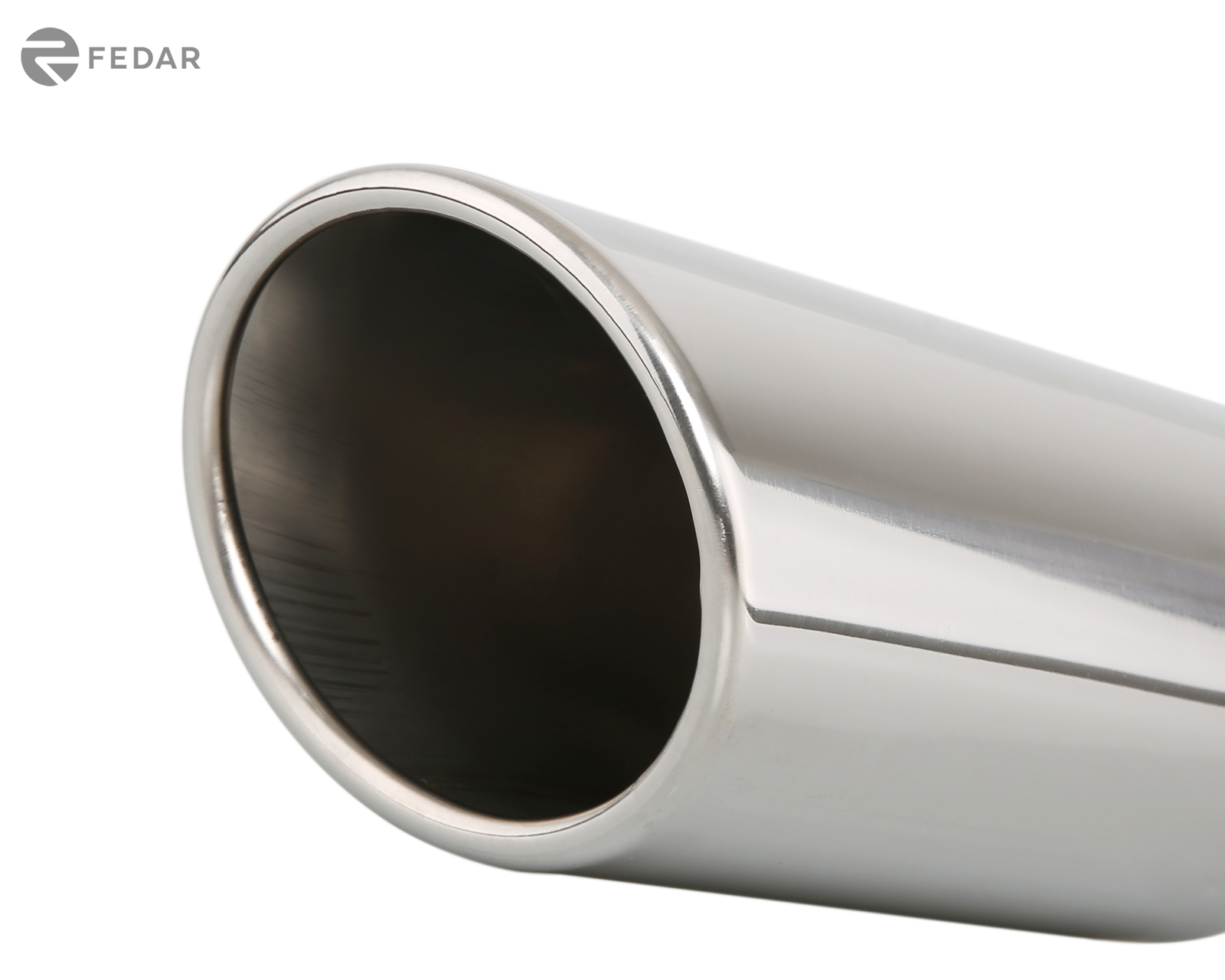 2.25 inch Inlet 3.2X3.9 Outlet 7.9 Long Wall Rolled Angle Cut Exhaust ...