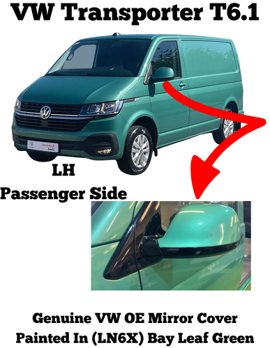 VW Transporter T6.1 Wing Mirror Cover Painted LN6X Bay Leaf Green Left ...