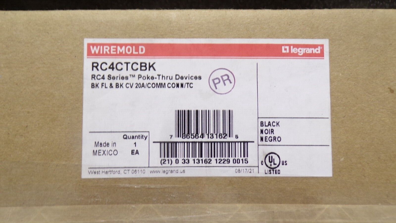 Wiremold RC4CTCBK Poke-Thru Assembly (G) | eBay