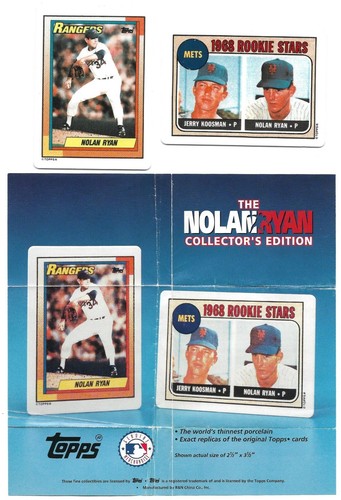 Nolan Ryan Collector Edition Porcelain 2 Card Set. MATCHING #'s G0915 w ...