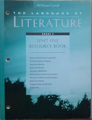 McDougal Littell Language of Literature Grade 6 Unit 5 Resource 1997 ...