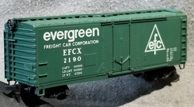 Con-Cor 9455 EVERGREEN Freight Car Corp. 40' Plug Door Boxcar EFCX 2190 ...
