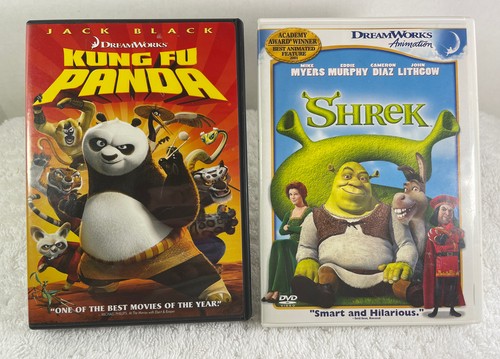 2 Dreamworks DVD's- Kung Fu Panda- Jack Black & Shrek- Mike Myers ...