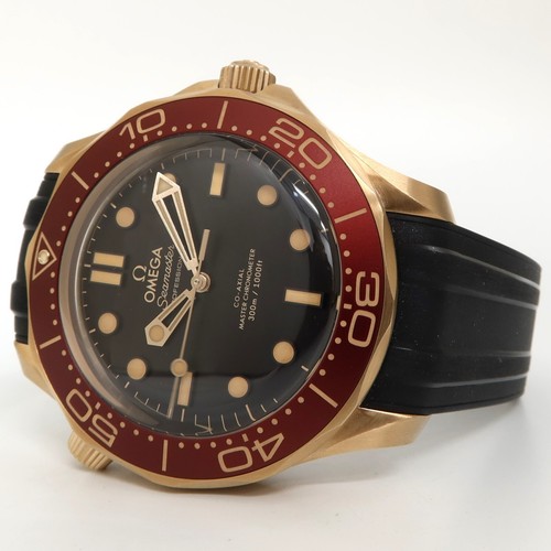 Omega Seamaster Diver 300m Red Bezel 42MM Bronze 9Kt Gold 210.92.42.20 ...