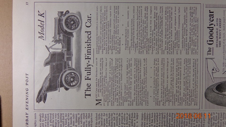 1905 Winton Model K / GOODYEAR AUTO TIRE PRINT Magazine Ad | eBay