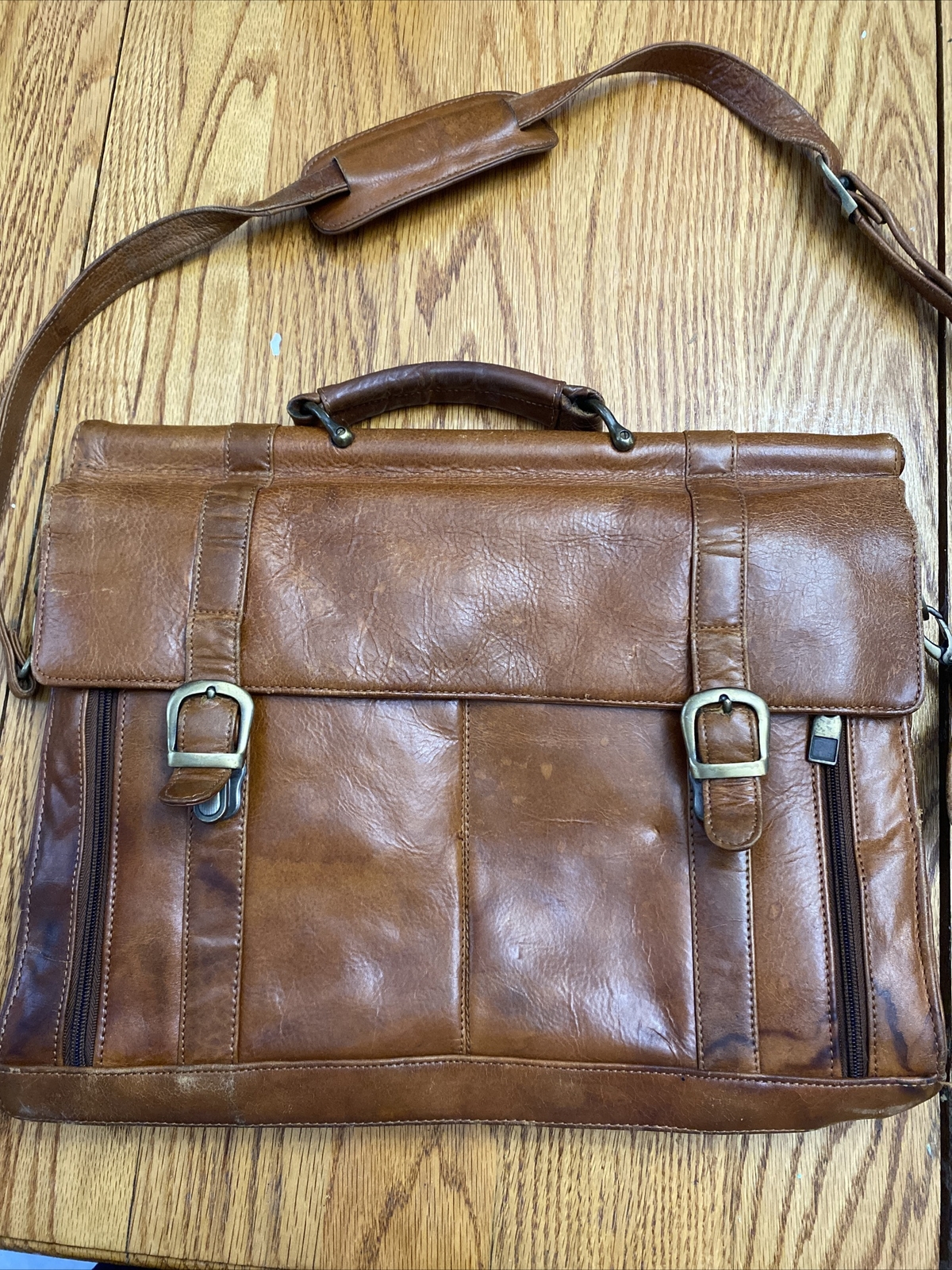 Vintage Wilsons Leather Camel Brown Messenger Laptop Computer Bag ...