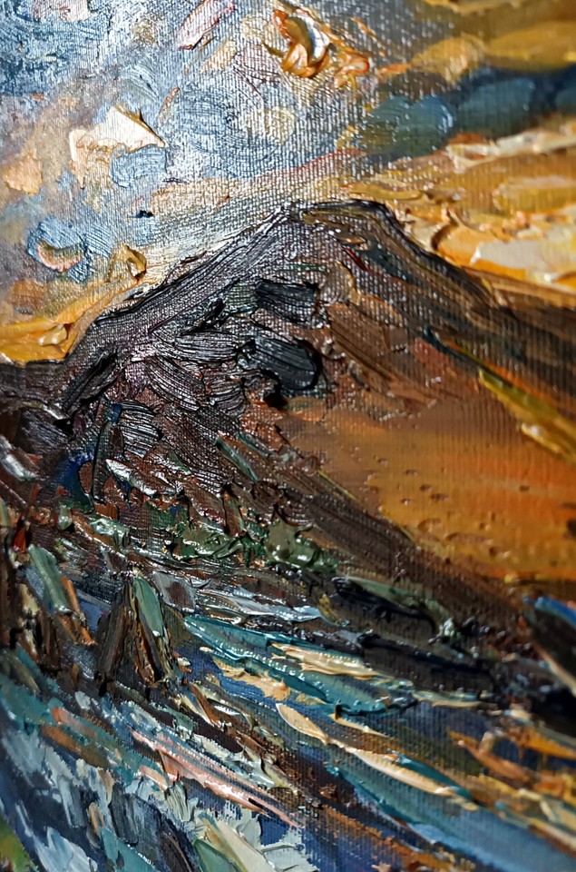 JP O’Neill Original Oil Painting 16x12 | Mountain Sunset Landscape ...