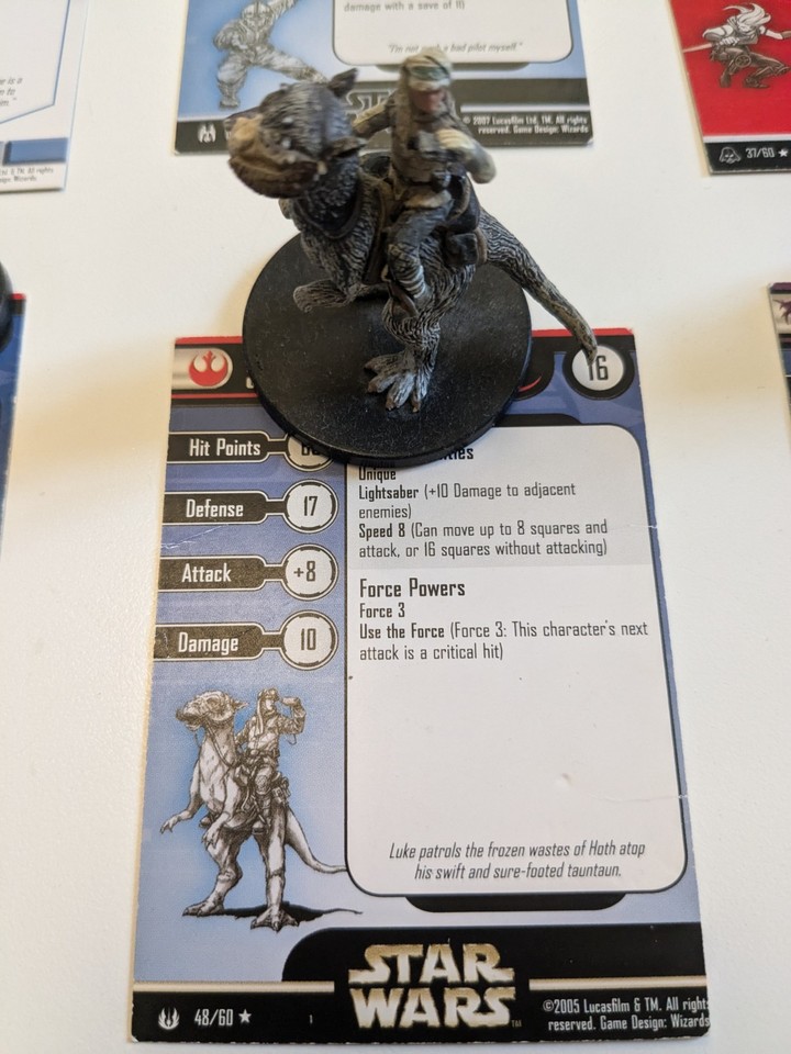 Star Wars Miniatures Wotc Luke Skywalker on Tauntaun | eBay