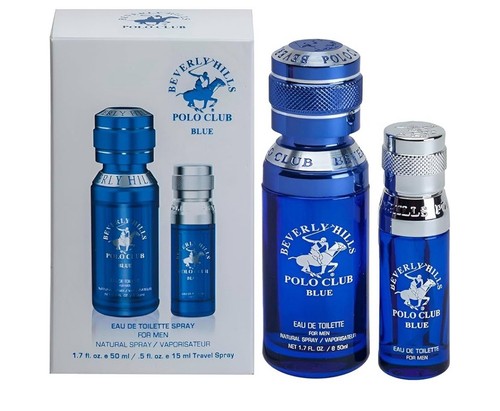 Beverly Hills Polo Club Blue 2.5oz + Travel Spray For Men 0.5oz EDT NEW ...