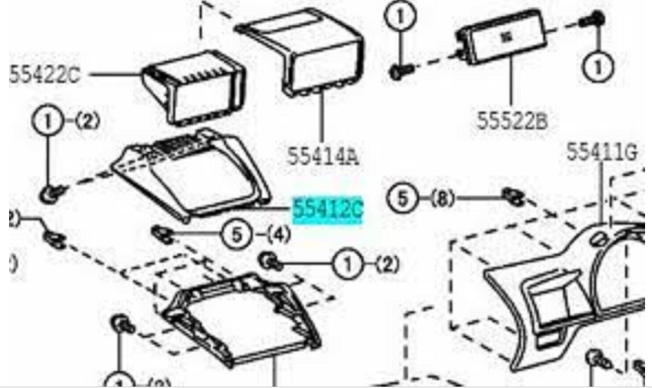 Toyota Genuine OEM Panel, instrument cluster finish, upper ☆ 55421 ...