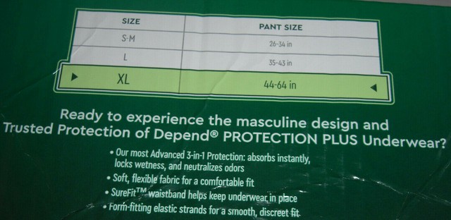 Depend Protection Plus Depends Underwear Men XL 80 Count Ultimate ...