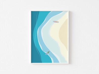 Abstract Surf Beach Art Poster Premium Quality Choose your Size | eBay ...